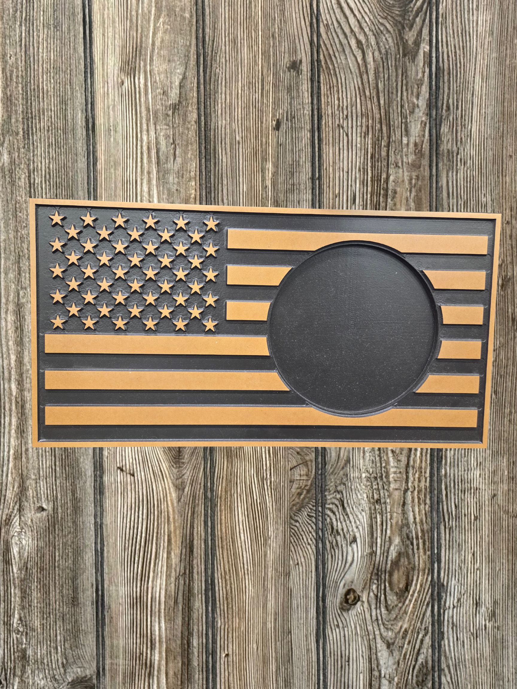 CNC-Flag with Medallion of Choice – Blume Co. Creations